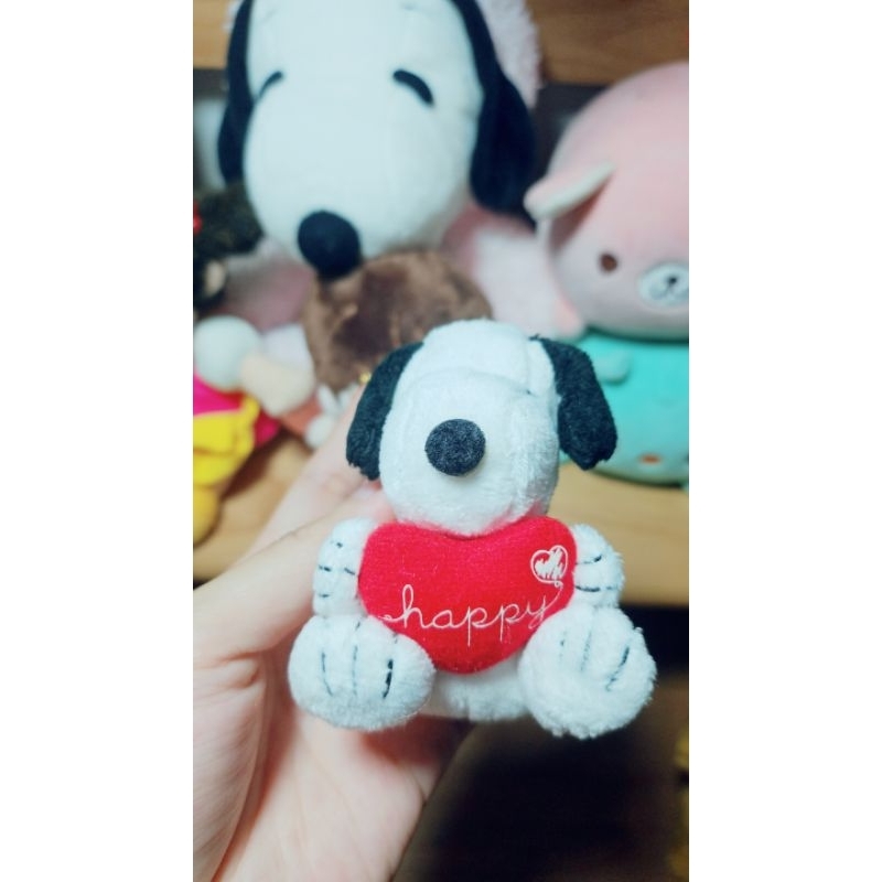 Cute Snoopy teddy bear holding Happy heart - Genuine product | Shopee ...