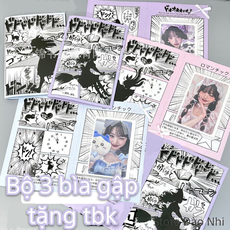 Set of 3 comic-shaped folding covers medium toploader A7/B8+ y2k card ...