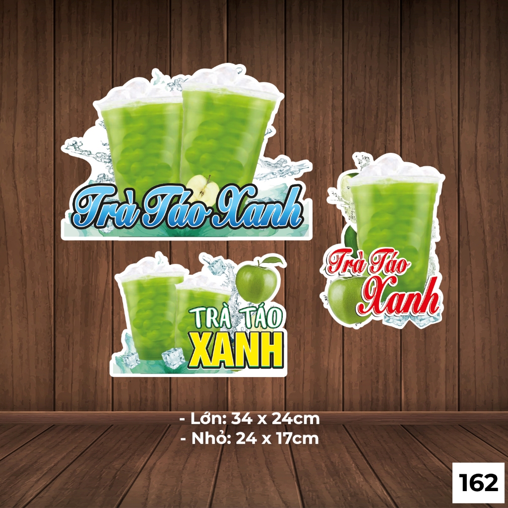 Green APPLE TEA decal sticker model to decorate beverage carts, juice ...