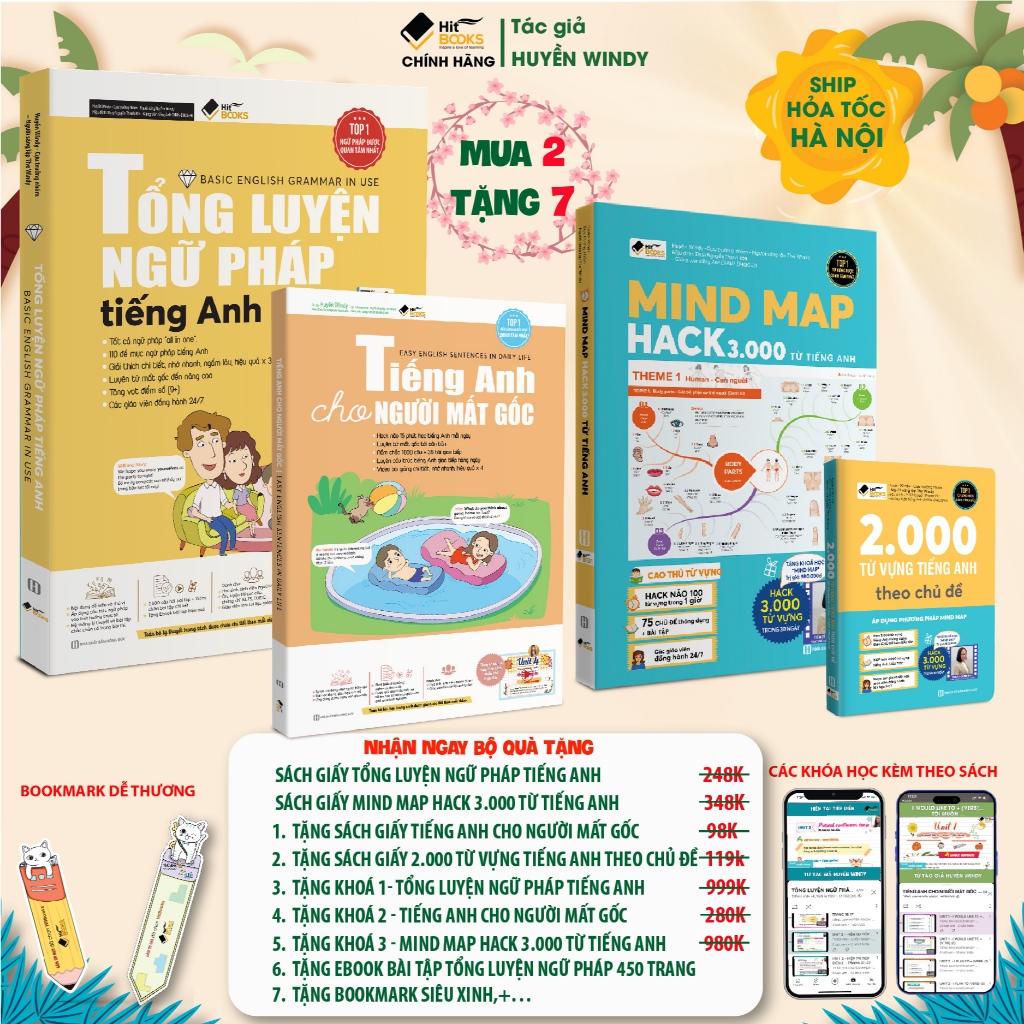 Combo book 4 Mind Map hacks 3000 English words, 2000 English words ...