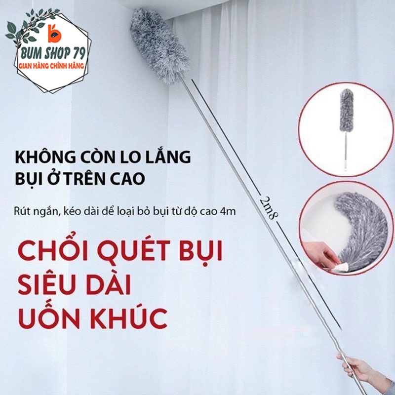Multi-purpose Retractable 2M6 Long Handle Ceiling Dust Brush, Flexible ...