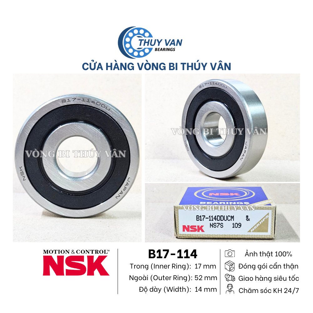 Bearing B17-114 (17x52x14) B17-115 (17x52x15) B17-116 (17x52x16) B17 ...