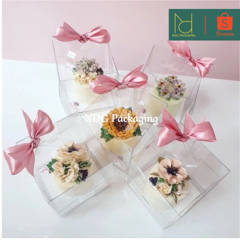 [COMBO 10 SET] Mica box with handle 15x15x15cm - Transparent Mica box ...