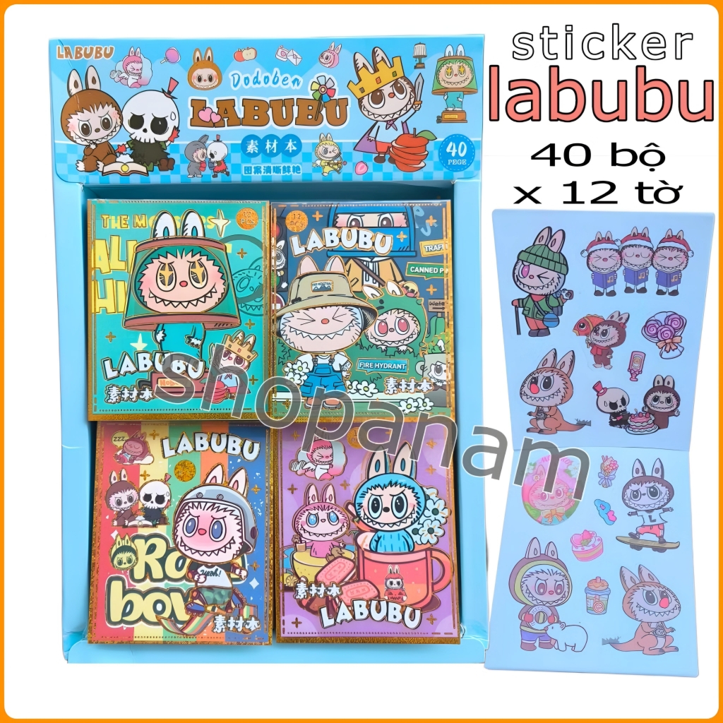 Tray of 40 sets of sharp-toothed labubu bunny stickers | Shopee Philippines
