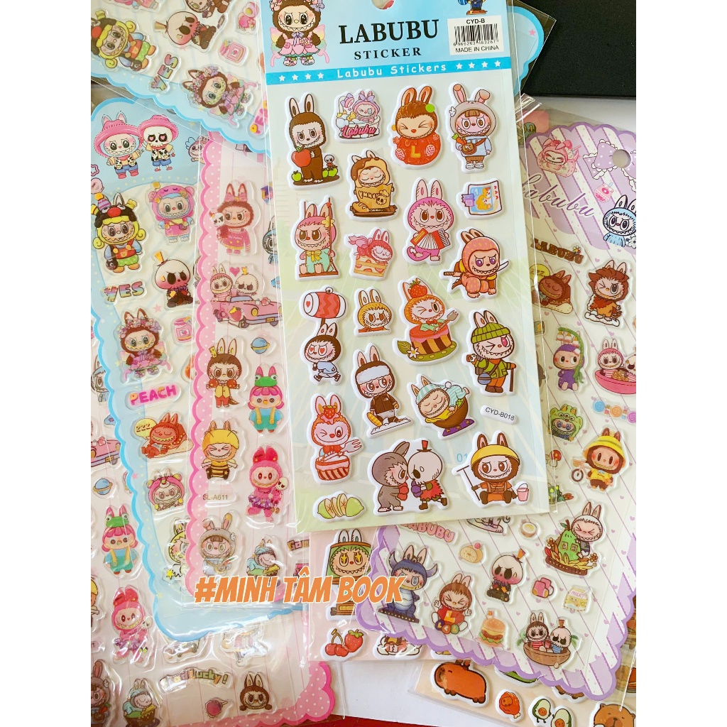 Stickers - Lovely Labubu Capibara Decorative Stickers Waterproof Laptop ...