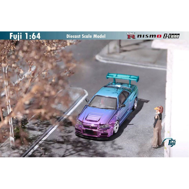 Mohinhxeps-1/64_ Fuji 1:64 Skyline GT-R R34, Nismo Z-Tune High Wing version diecast model ...