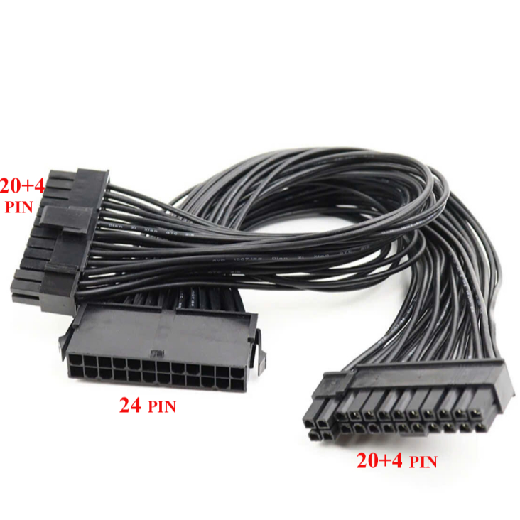 ATX 24 Pin power splitter cable to 20+4 pin power supply for 2 computer ...