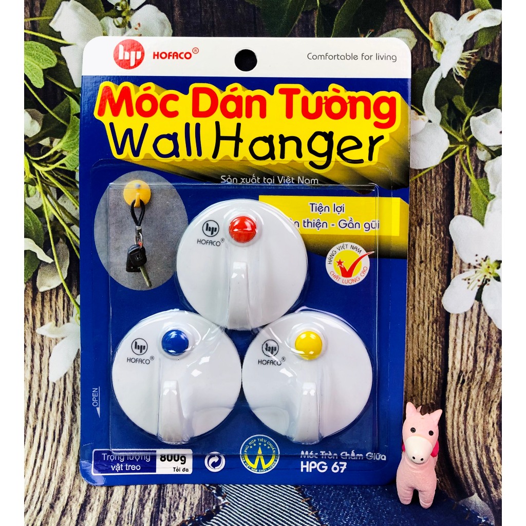 Wall hook with heavy-duty nails - Round hook with dot middle HPG67 ...