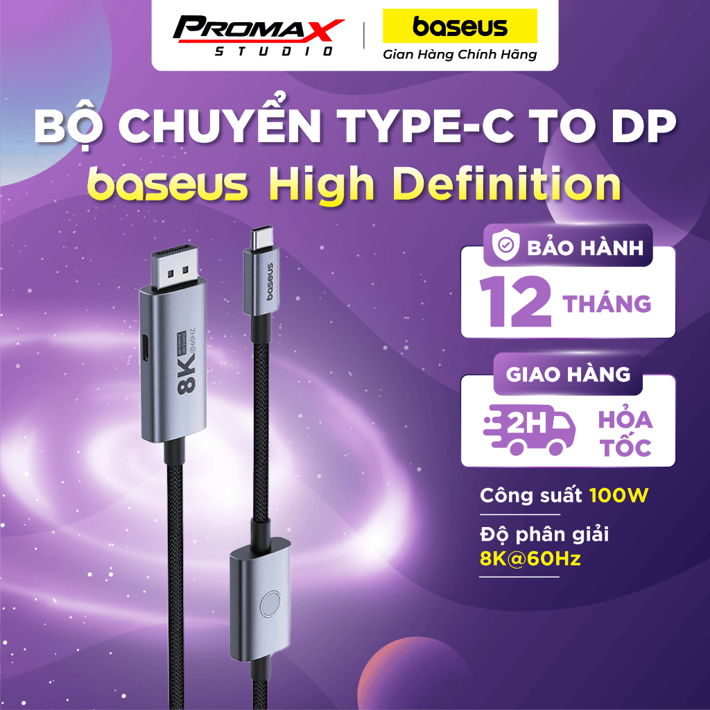 Baseus High Definition Series Type-C to DP Adapter Cable 1.5m (with PD ...