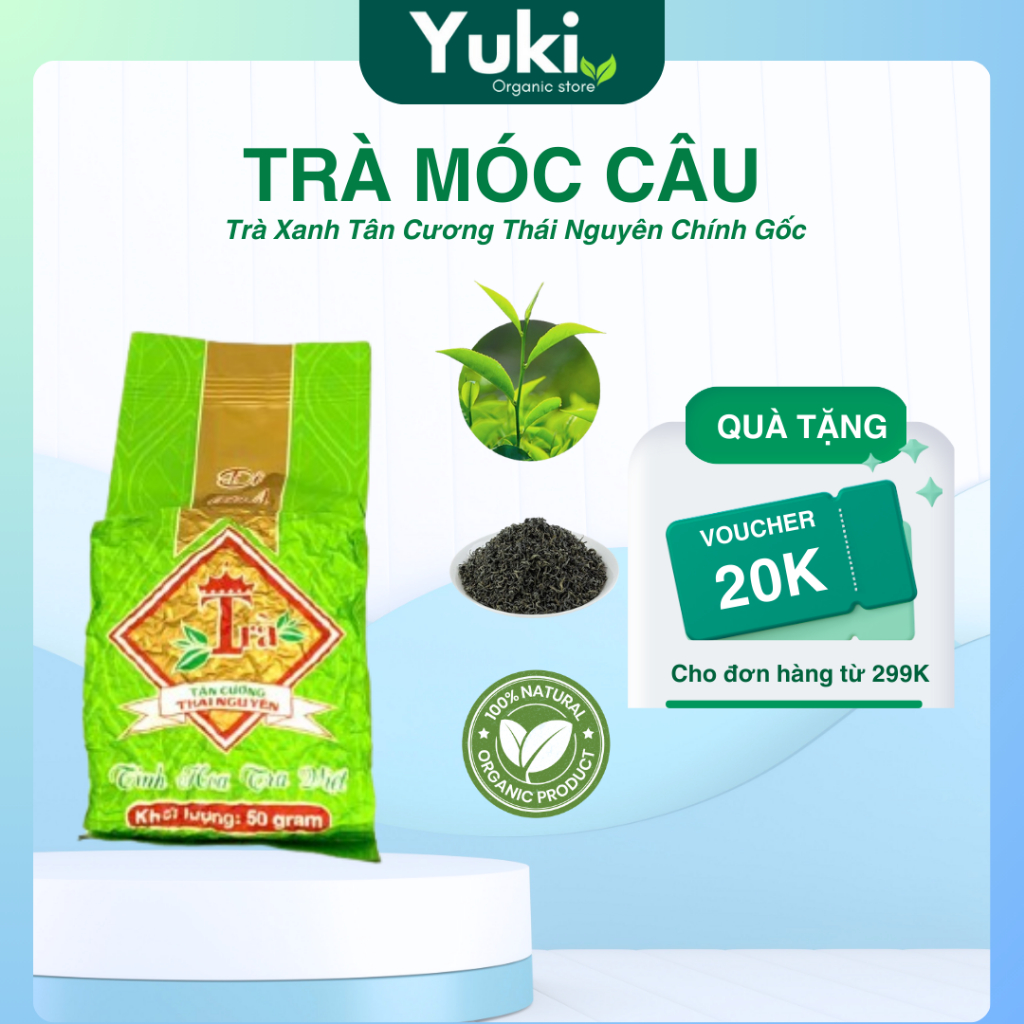 50g green package hook tea, original Thai Nguyen Tan Cuong green tea ...