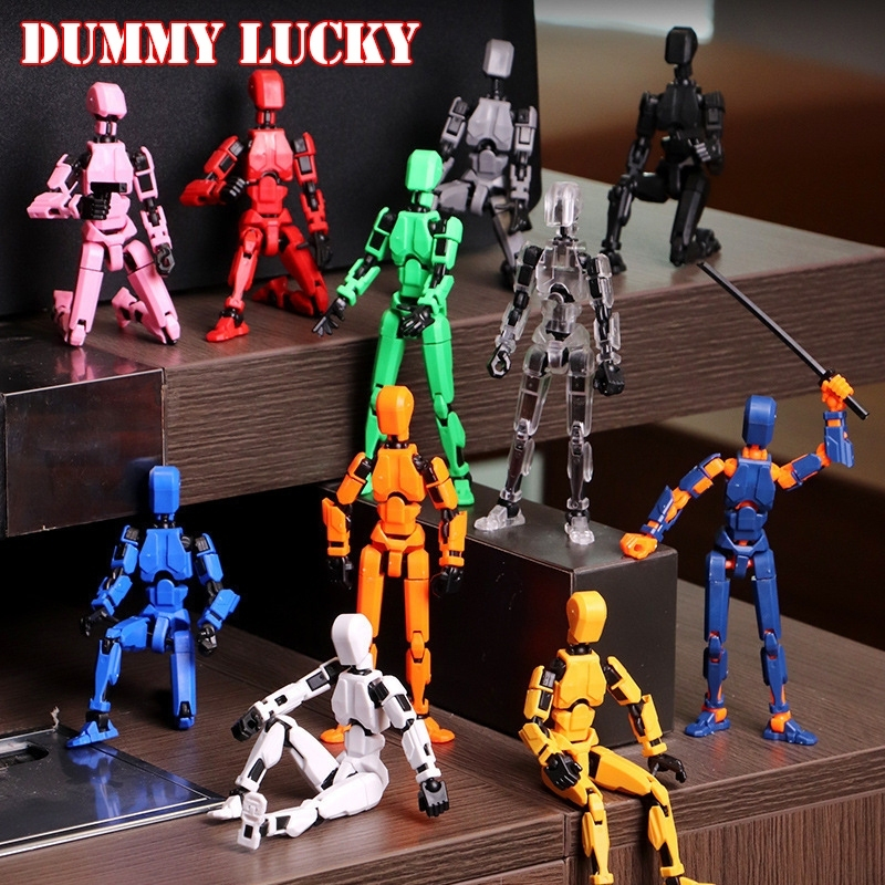 Dummy 13 3D printed Character Figure Models, Flexible joints create ...
