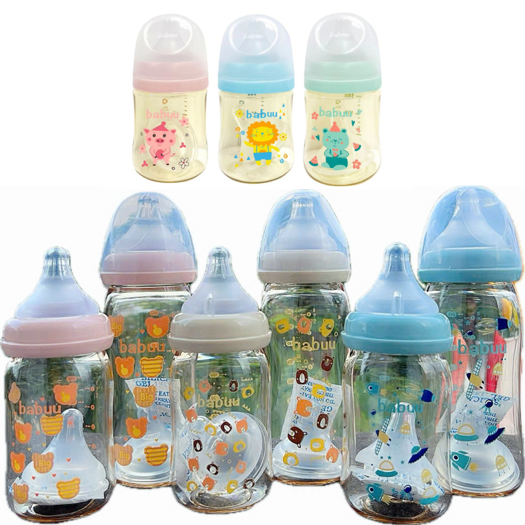 Babuu PPSU Wide Neck Bottle 160ml And 240ml (Free nipple included) | Shopee Philippines