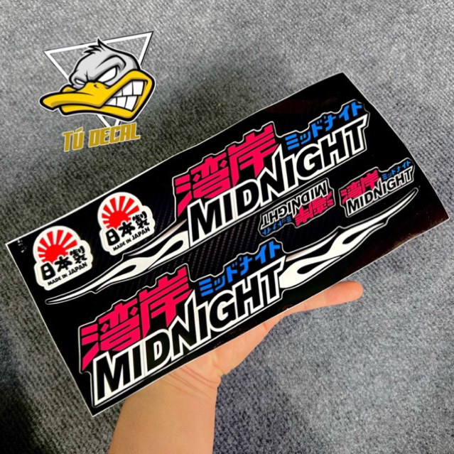 Midnight JDM Letter Sticker Set Motorcycle Decoration Sticker 3-Layer ...