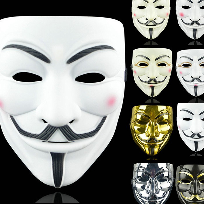 Super Beautiful Hacker V Vendetta Anonymous 10 Styles Cosplay Mask ...