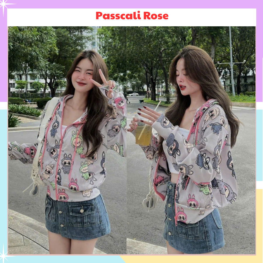 Cute women's bomberJacket with full Labubu print | Shopee Philippines