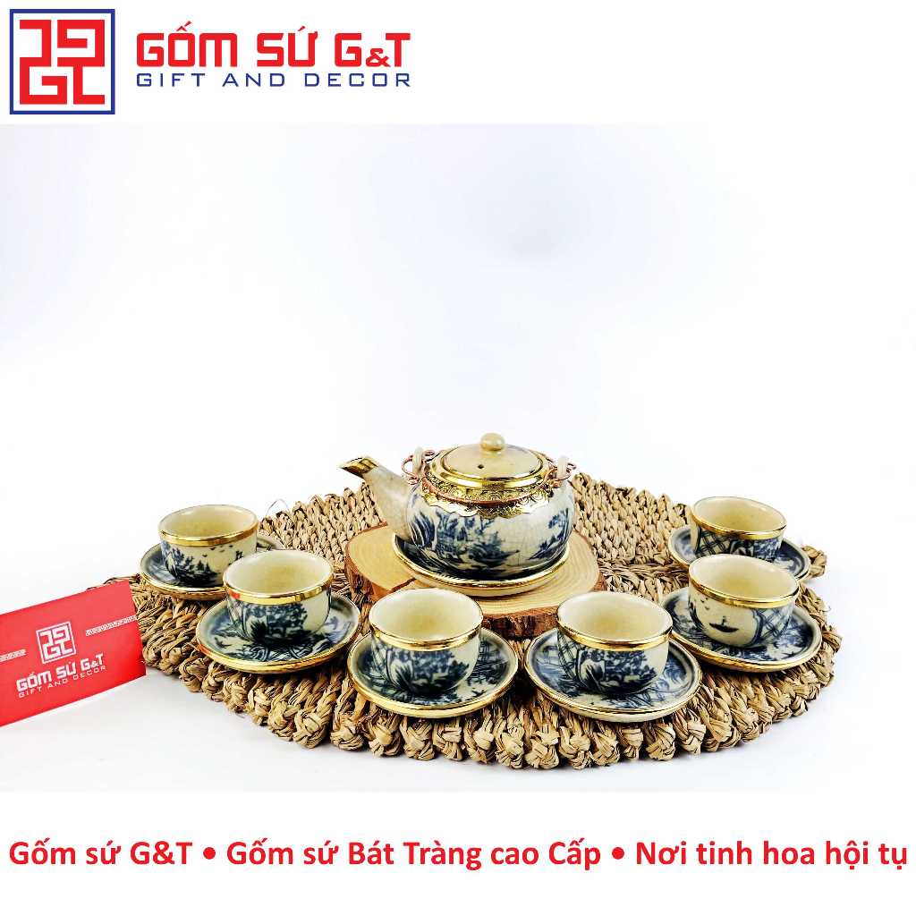 Japanese-shaped Bat Trang bronze-coated cracked enamel tea set | Shopee ...