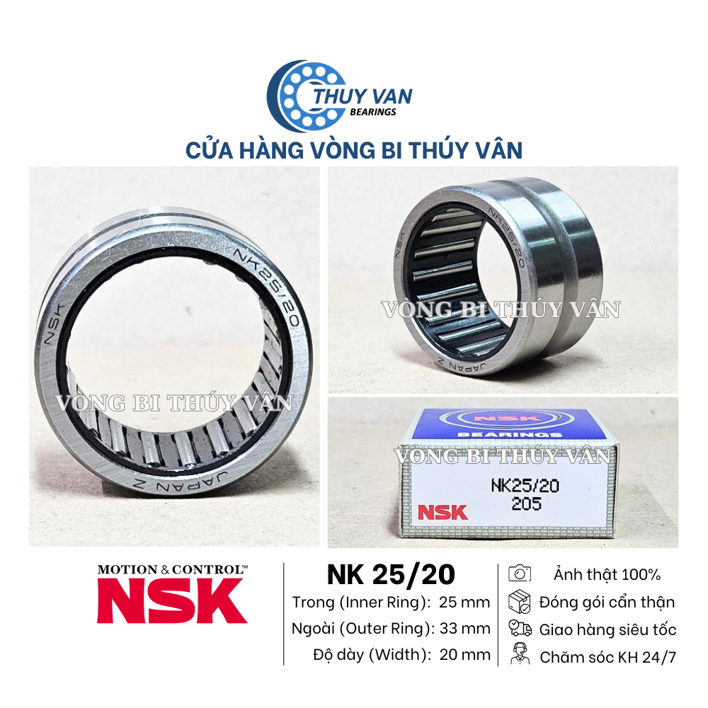 Needle roller bearing, cylindrical roller NK 25/20 (25X33X20) from NSK | Shopee Philippines