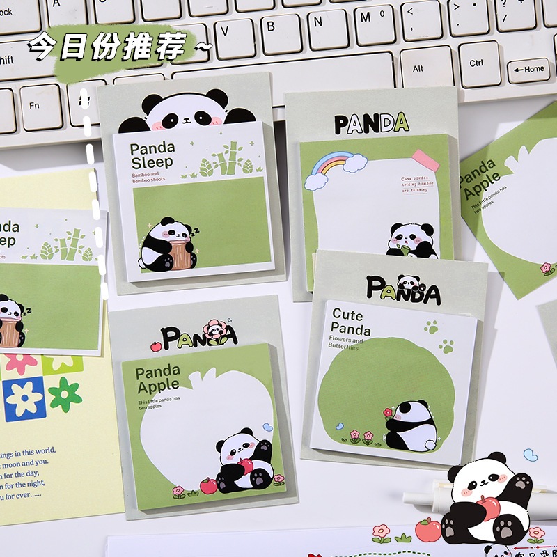 Cute Panda pattern sticky notes, 30 sheets, size 6x6cm | Shopee Philippines