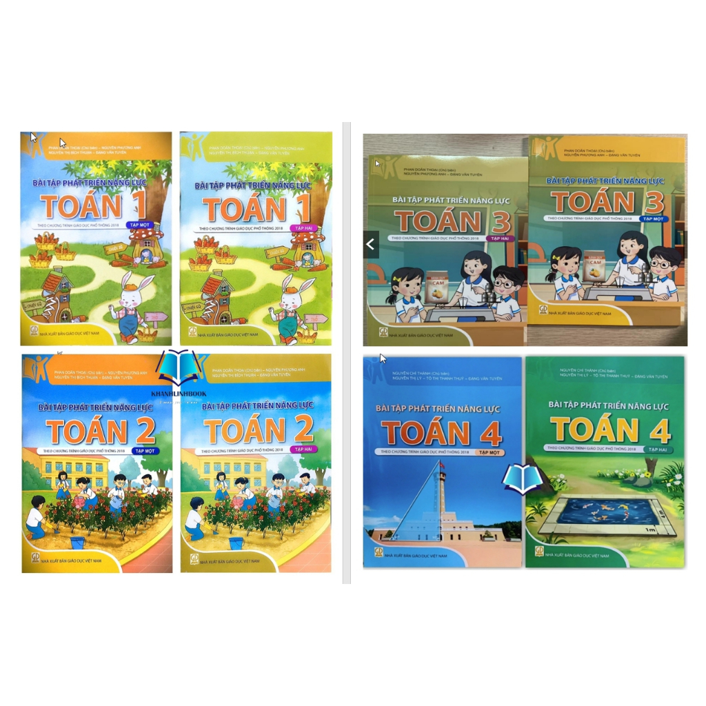 Book - Exercises to develop math + Vietnamese capacity for grades 1+2+3 ...
