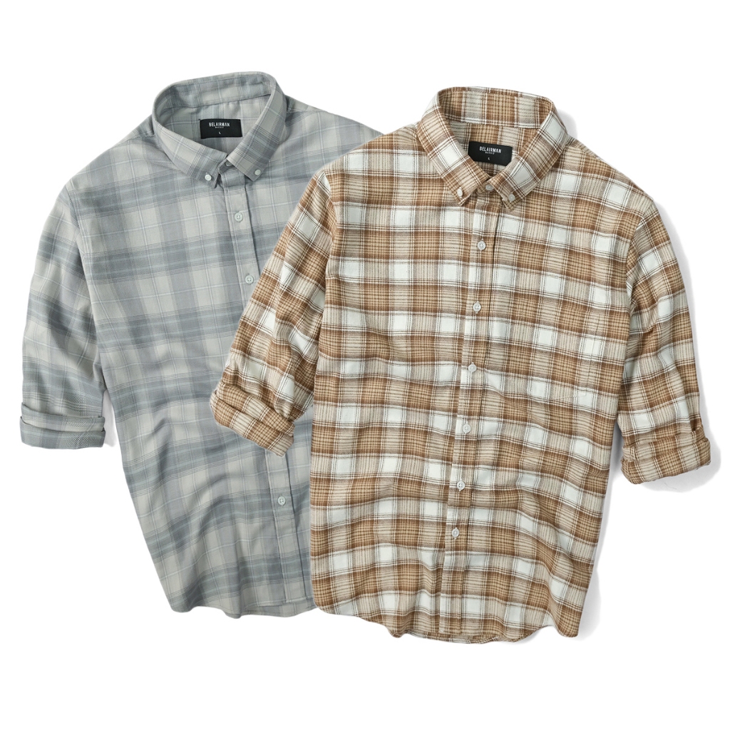 Caro FLANE men's long-sleeved shirt with luxurious checkered pattern ...