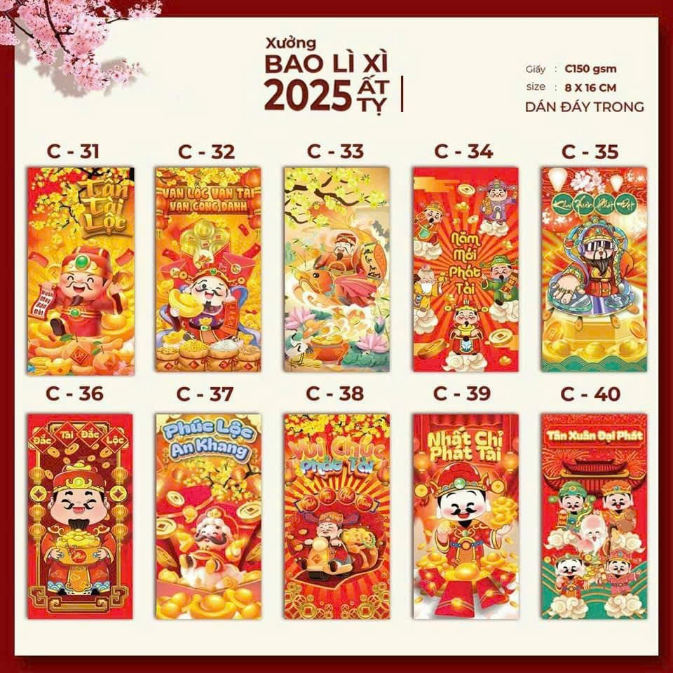 Pack of 10 red envelopes with the latest God of Wealth model 2025 ...