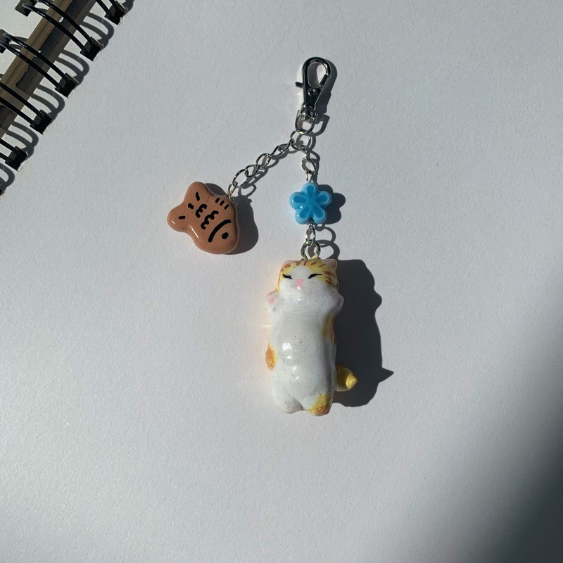 Sleeping luffa cat keychain (handmade) | Shopee Philippines