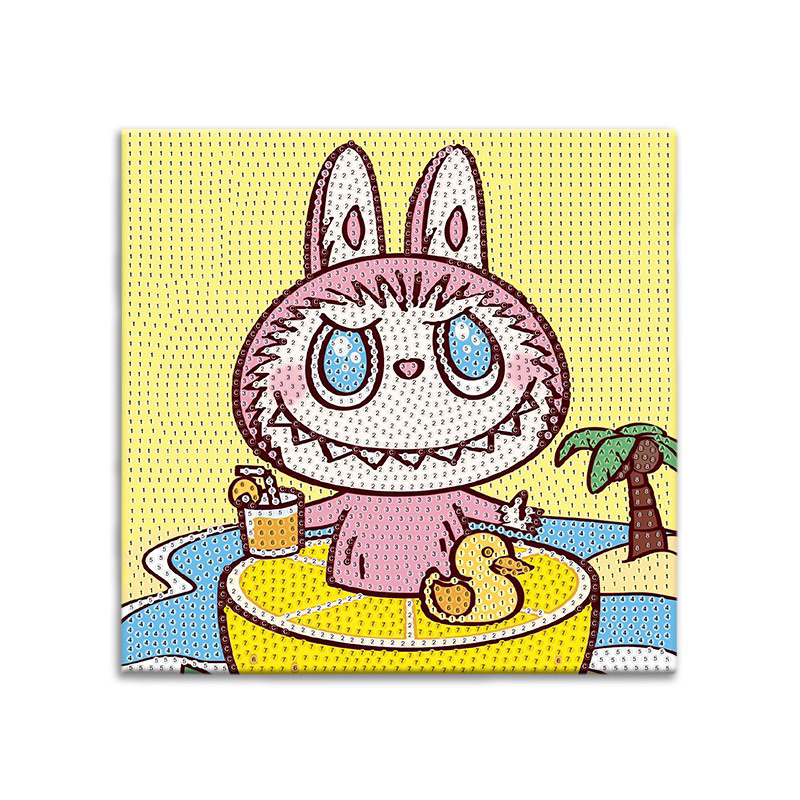 Labubu Diamond Painting ready to frame 20x20cm, with cute diamond ...