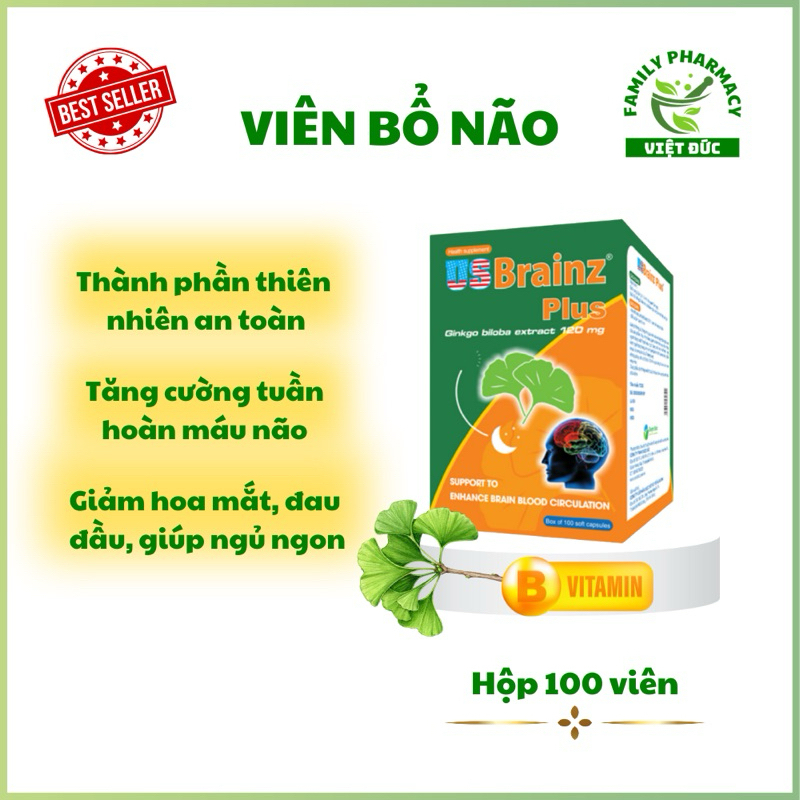 USBrainz Plus Brain Supplement contains ginkgo biloba to help enhance ...