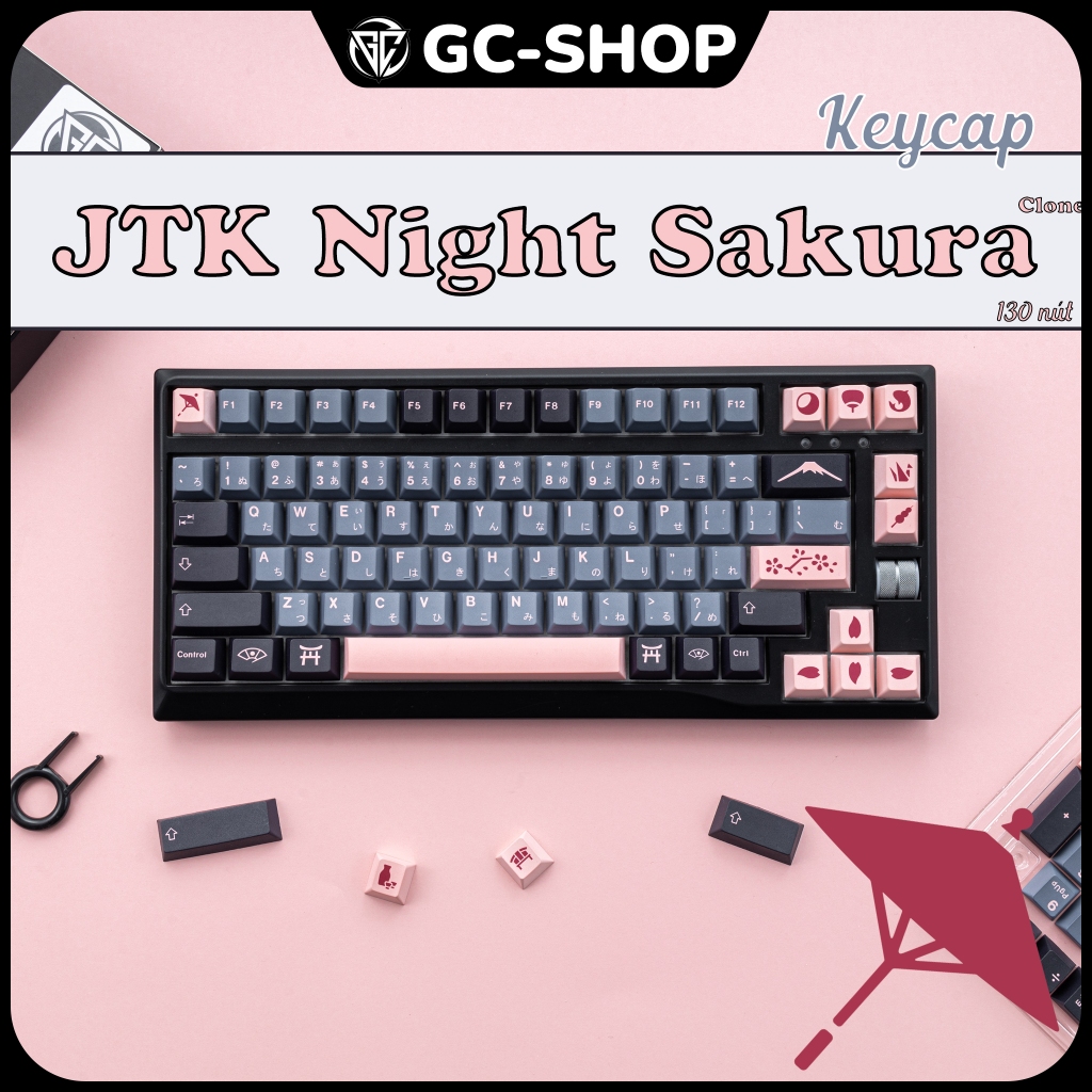 JTK Night Sakura Clone Keycap 130 PBT Cherry Profile plastic buttons ...
