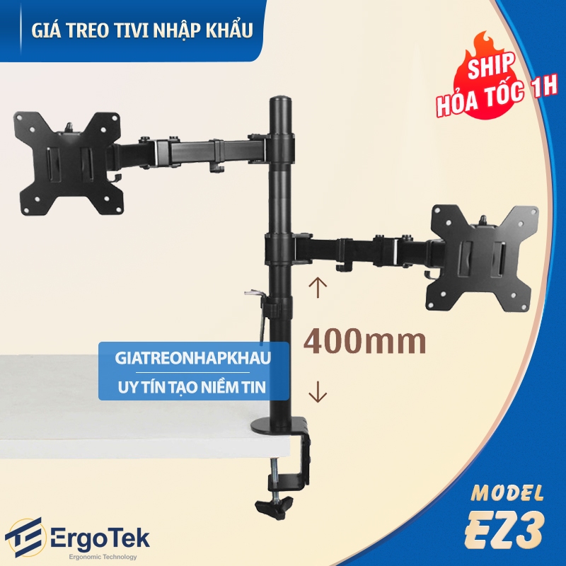 Ez3 / EZ2 Dual Monitor Mount - Compatible with 17 - 27 Inches - Arm for ...