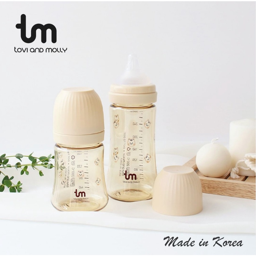 [SEPARATED Set] Korean Tovi Moly rabbit milk bottle, Dot to Dot rabbit ...