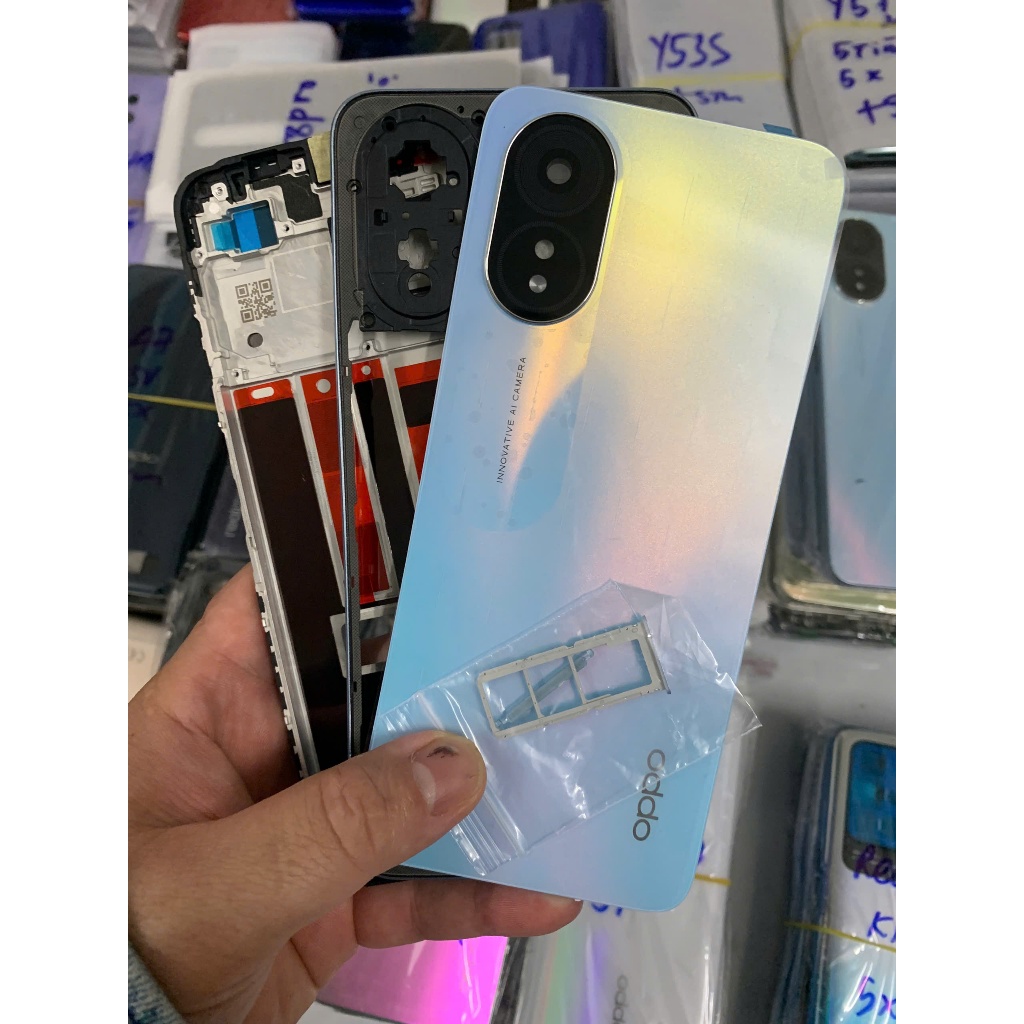 Full skeleton of oppo A18 generic A38, with cam glass, buttons, sim ...