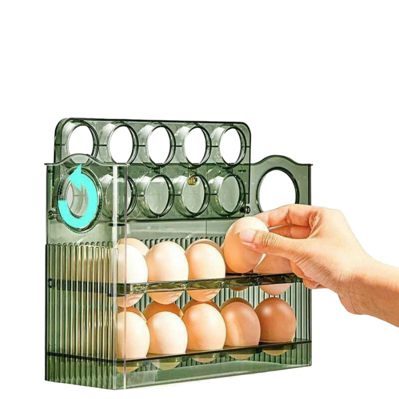 Smart egg tray, smart 3-layer egg box that can flip automatically when ...