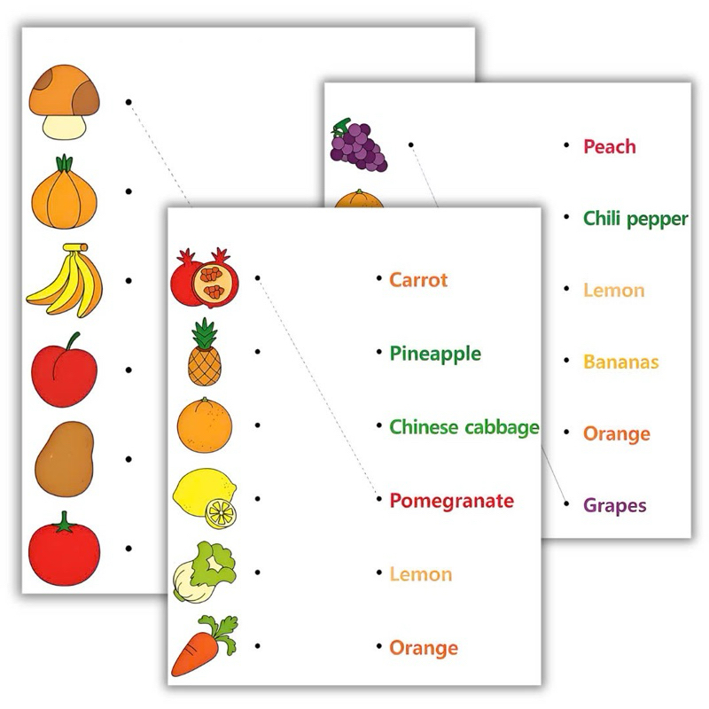 Learn English, children recognize fruits and vegetables (Montessori ...