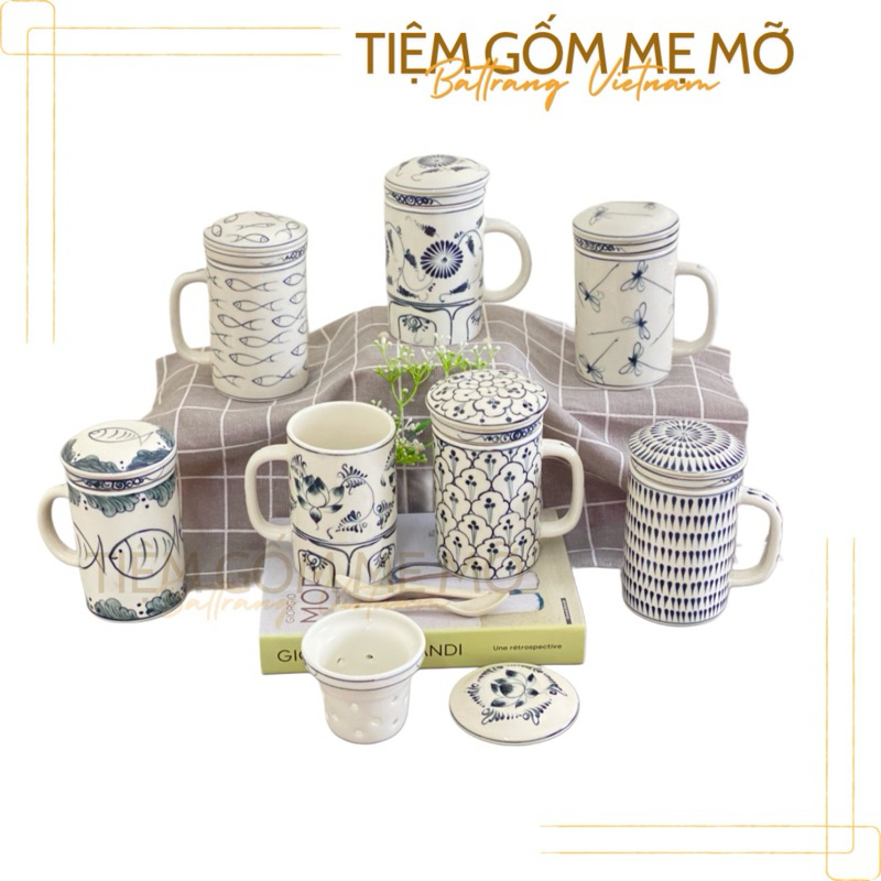 Hand-painted Bat Trang ceramic tea strainer set (many models) | Shopee ...