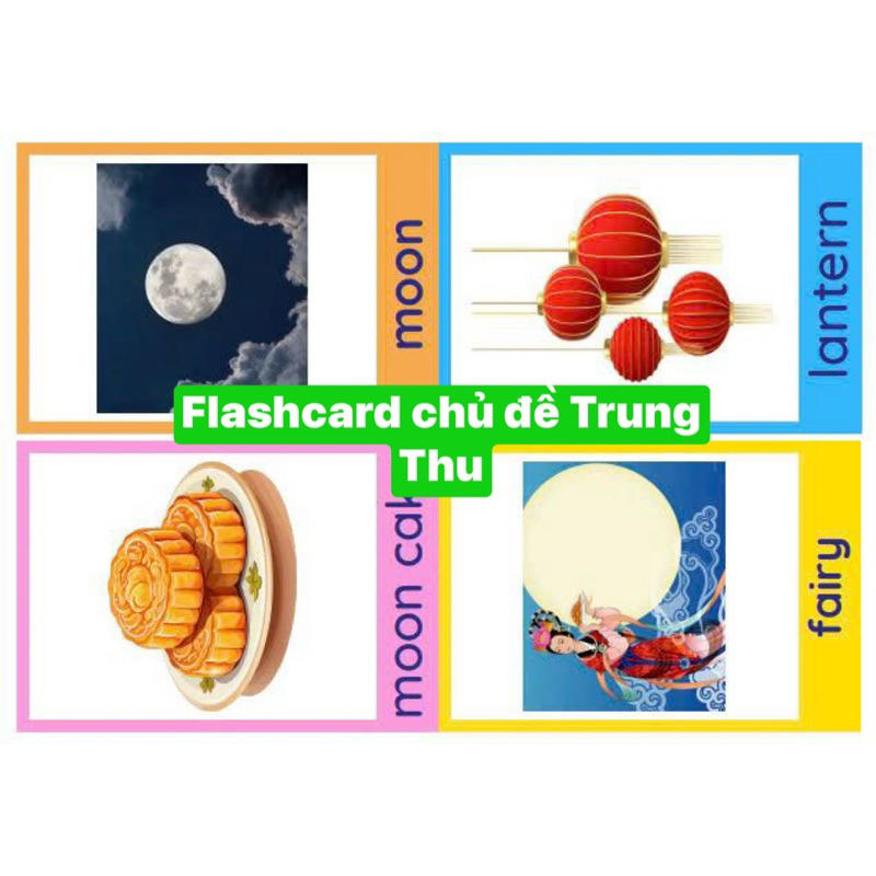 Set of 8 laminated learning cards with Mid-Autumn theme Mid-Autumn ...