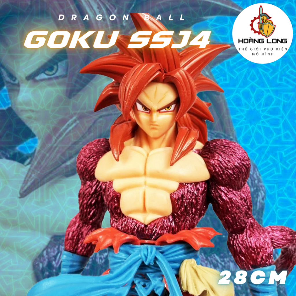 Dragonball model, Goku SSJ4 28cm, red hair, Dragon Ball figure, desk ...