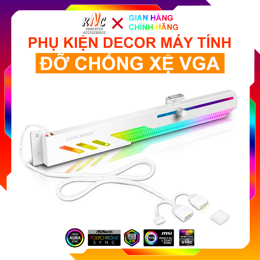 Coolmoon GT8 White Led 5v ARGB VGA Video Card Anti-Sagging Bracket ...