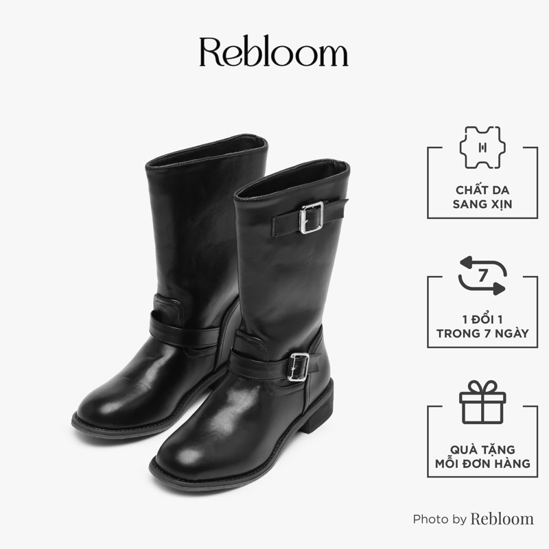 Rebloom women's boots - 22cm high boots with 3.5cm high sole, unbuckled ...