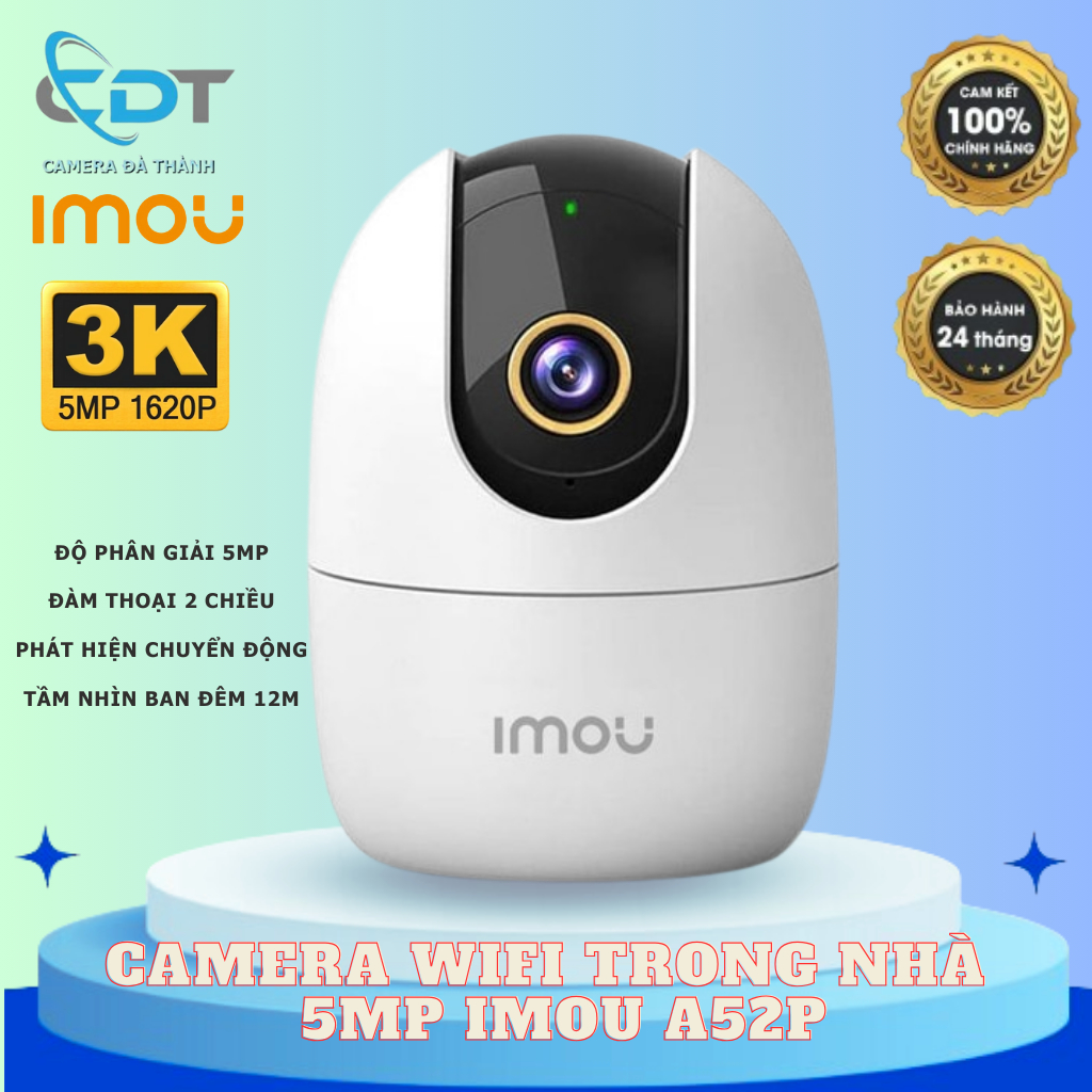 Imou Ranger 2- A52 5MP indoor wifi Camera with 2-way conversation with motion alert and siren ...