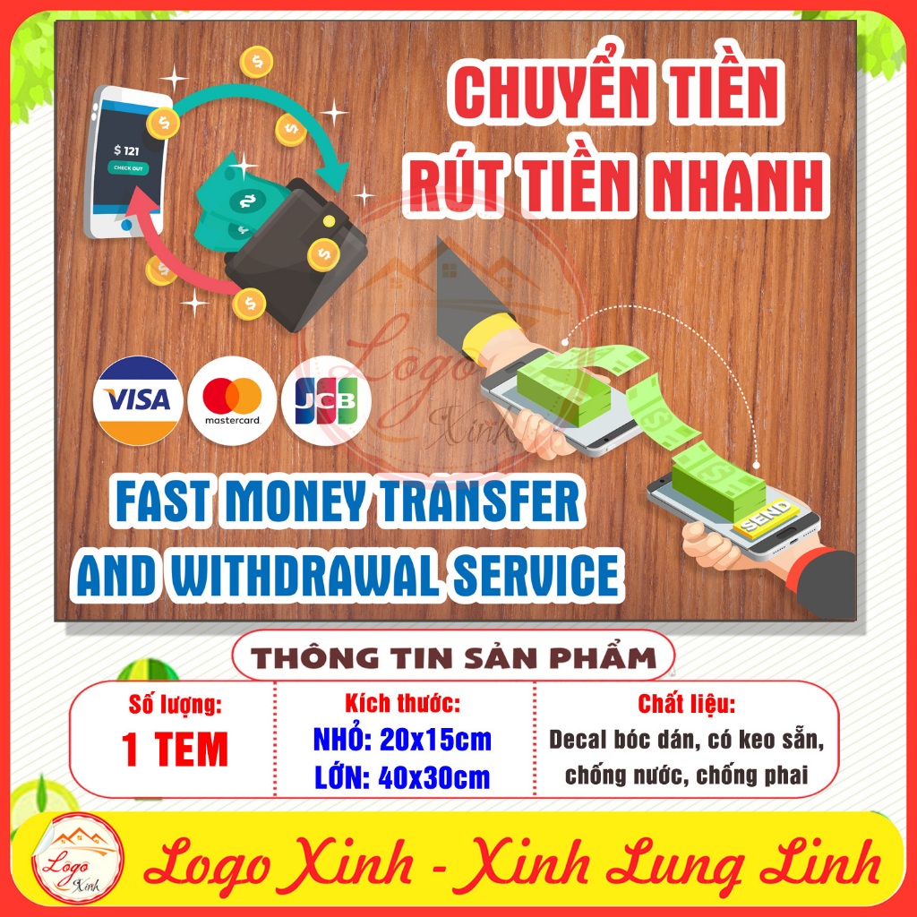 Fast Money Transfer And Withdrawal Service Advertising Decal, Fast ...