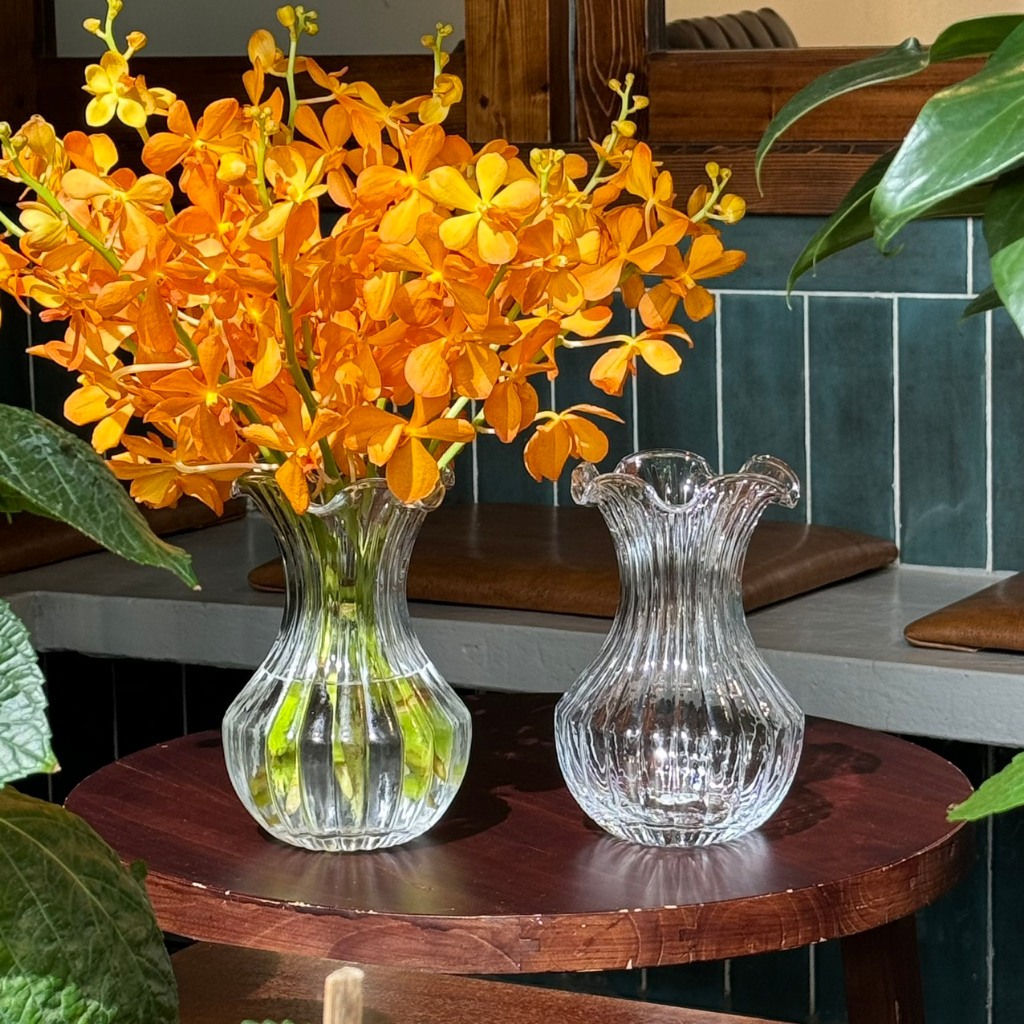 Glass flower vase, charming and beautiful 5-petal fairy flower vase ...