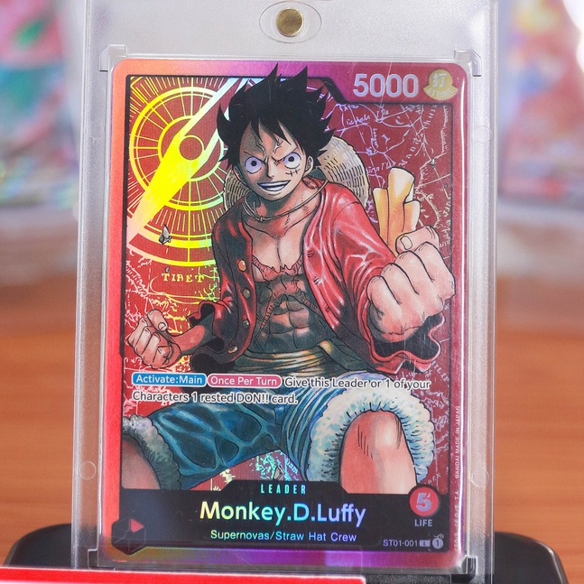GENUINE One Piece TCG Monkey D Luffy ST01-001 - LR - One Piece Card ...