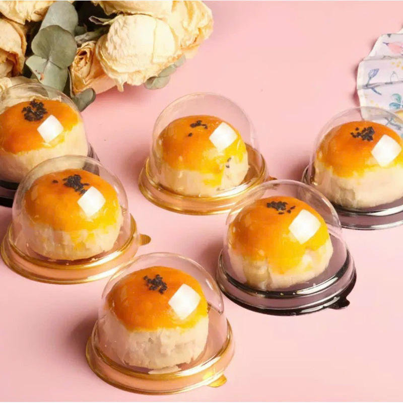 100 Round Lid Plastic Boxes for Taiwanese Mooncakes, Mochi Cakes, and ...