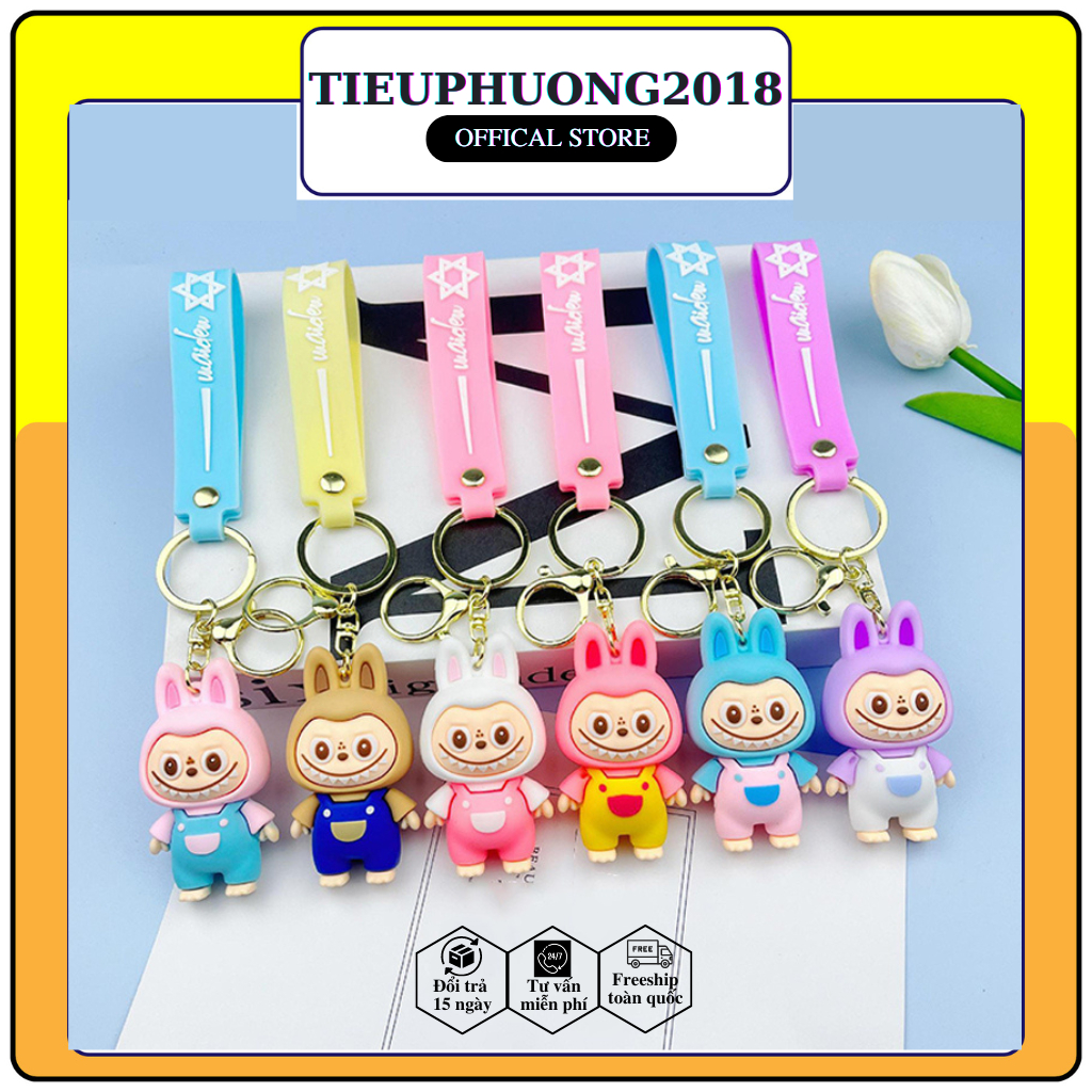 Labubu Keychain, Labubu Genuine MACARON Keychain Blue/Pink/Purple/Brown ...