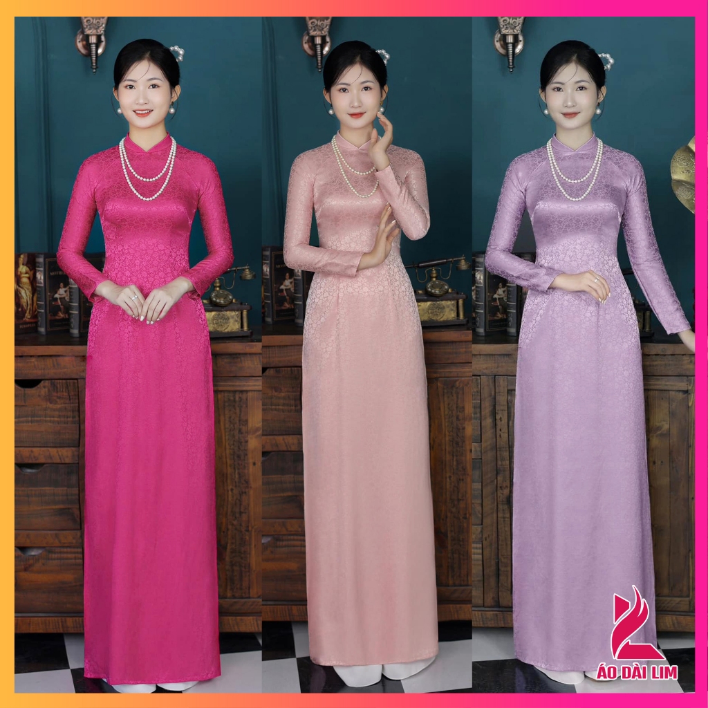 Ready-to-wear traditional plain brocade ao dai | Shopee Philippines