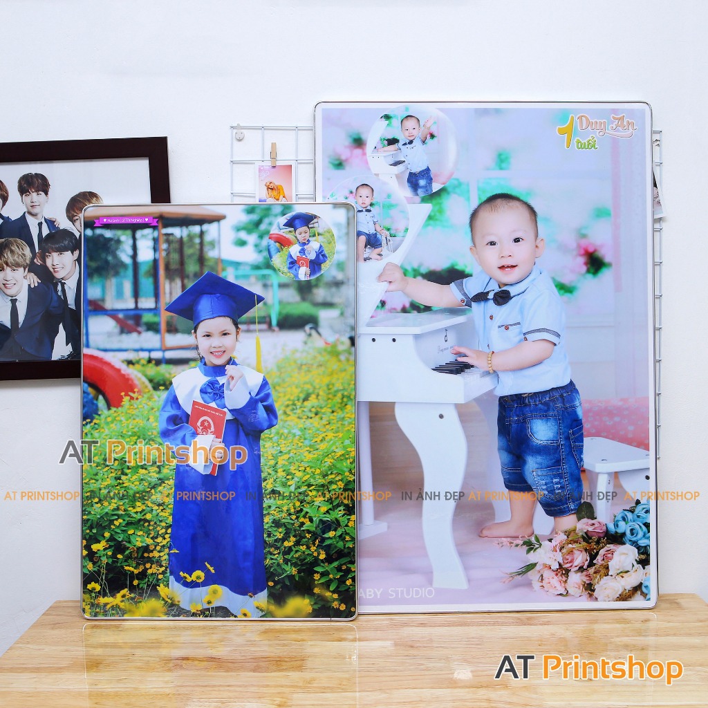 Mica wood wall photo frame 30x45, 40x60, 50x75 - printed on request ...