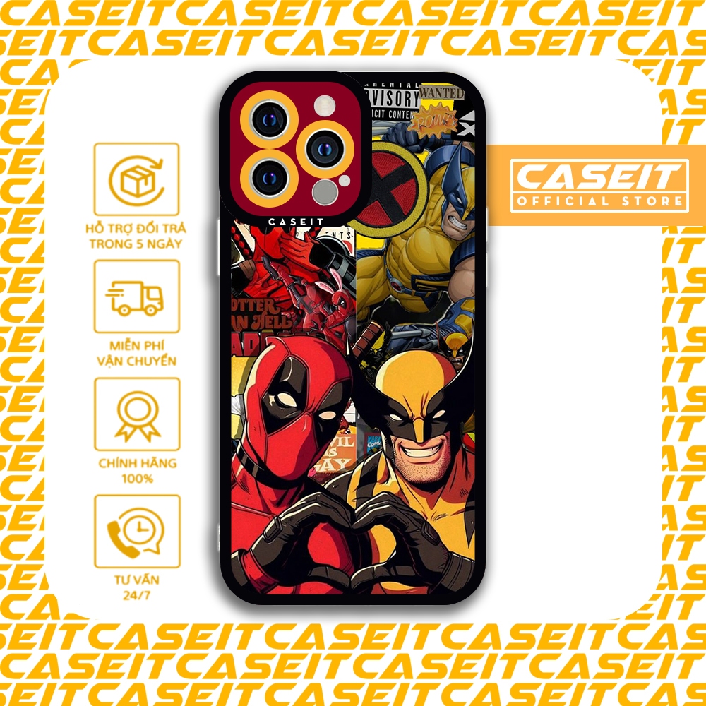 Caseit Deadpool Wolverine cartoon comic art square edge iphone case 8 ...