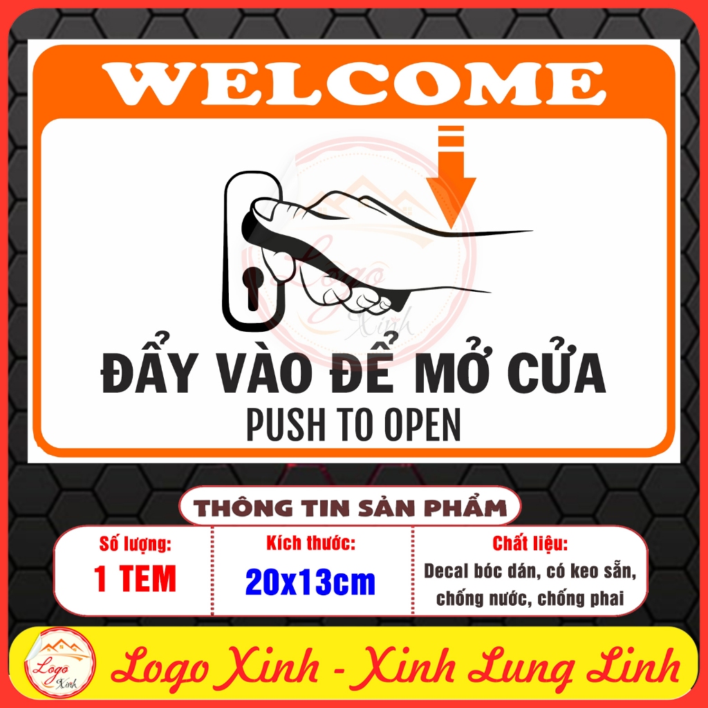 Logo Sticker Instructions for Pushing In/ Pushing Out/ Pull In/ Pull ...