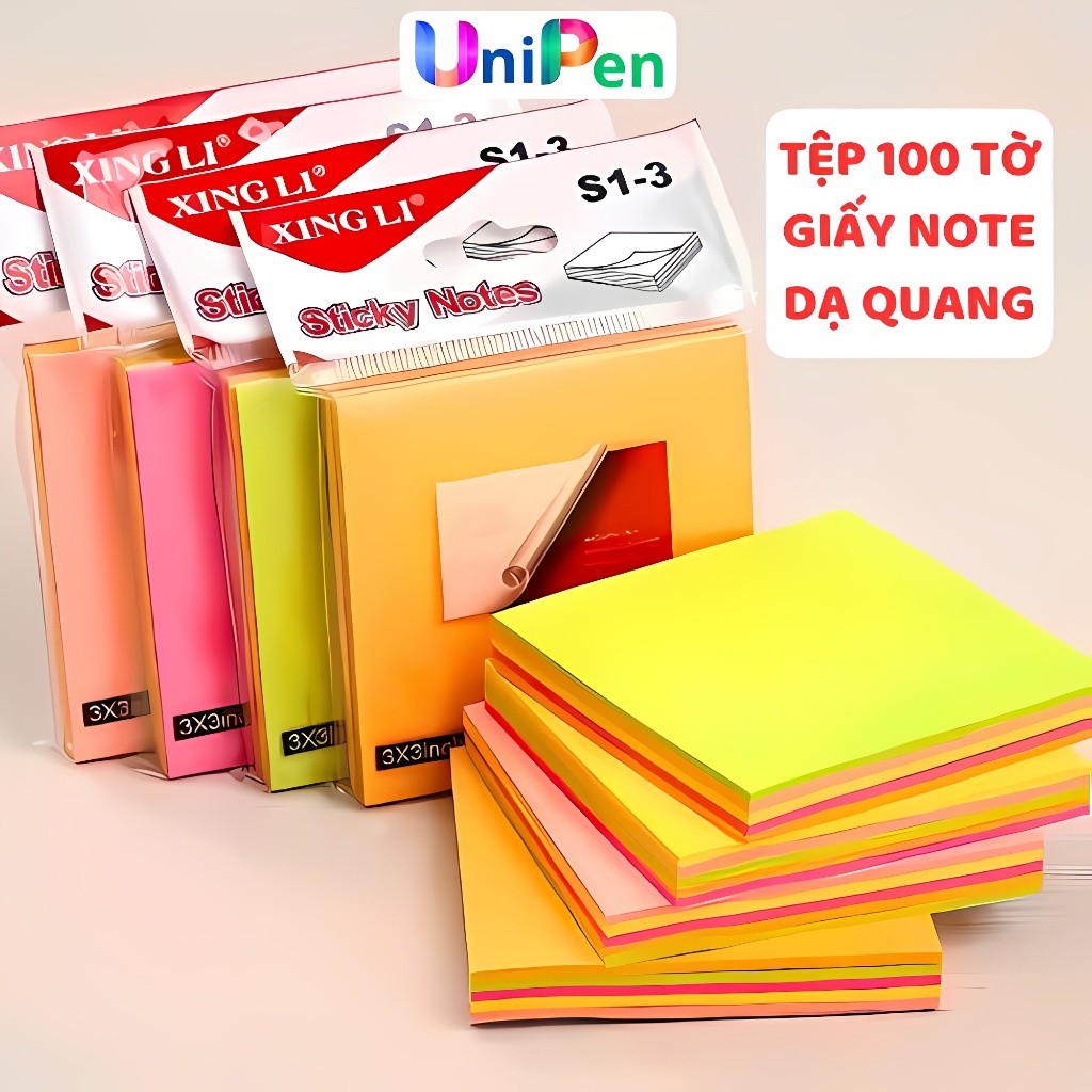 File of 100 Sheets of Luminous Note Paper Mixed Colors Notes for Unipen ...